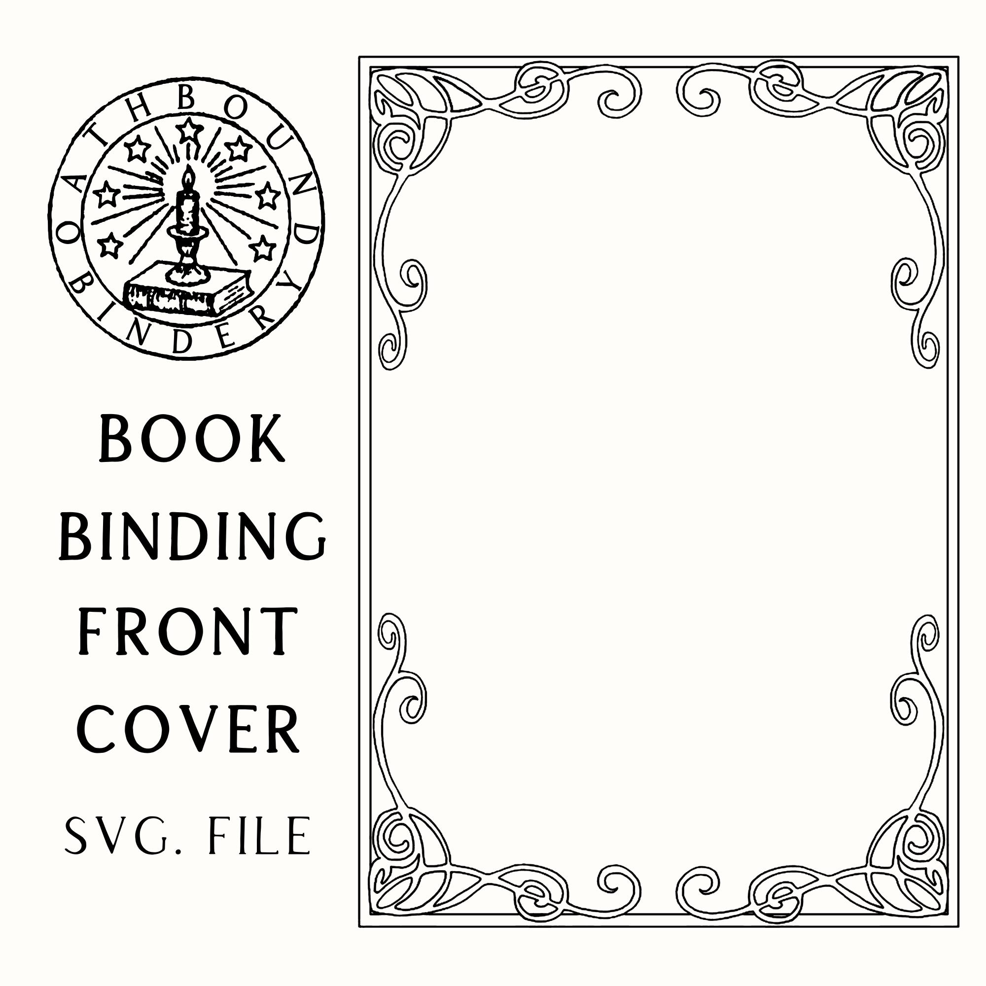 Bookbinding Cover SVG Cut File - Vintage Book Front Cover Design Files ...