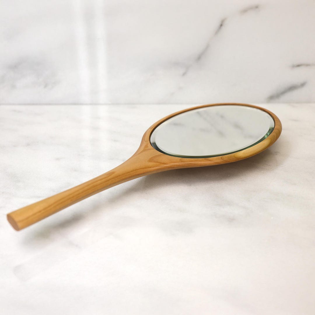 Wooden Hand Mirror 5x7, Cherry - Etsy