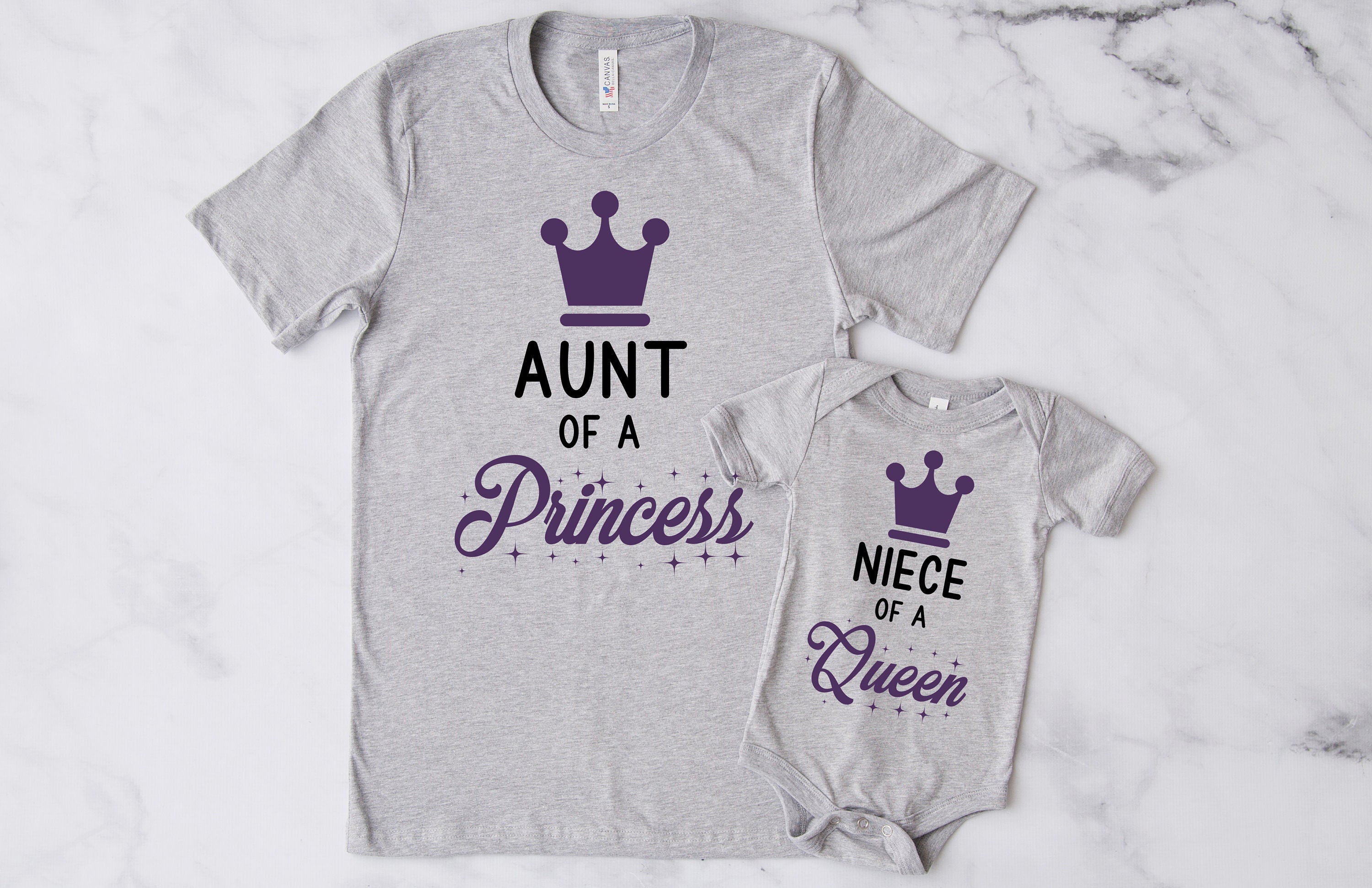 Aunt of a Princess, Niece of a Queen Matching Aunt and Niece Shirts for ...