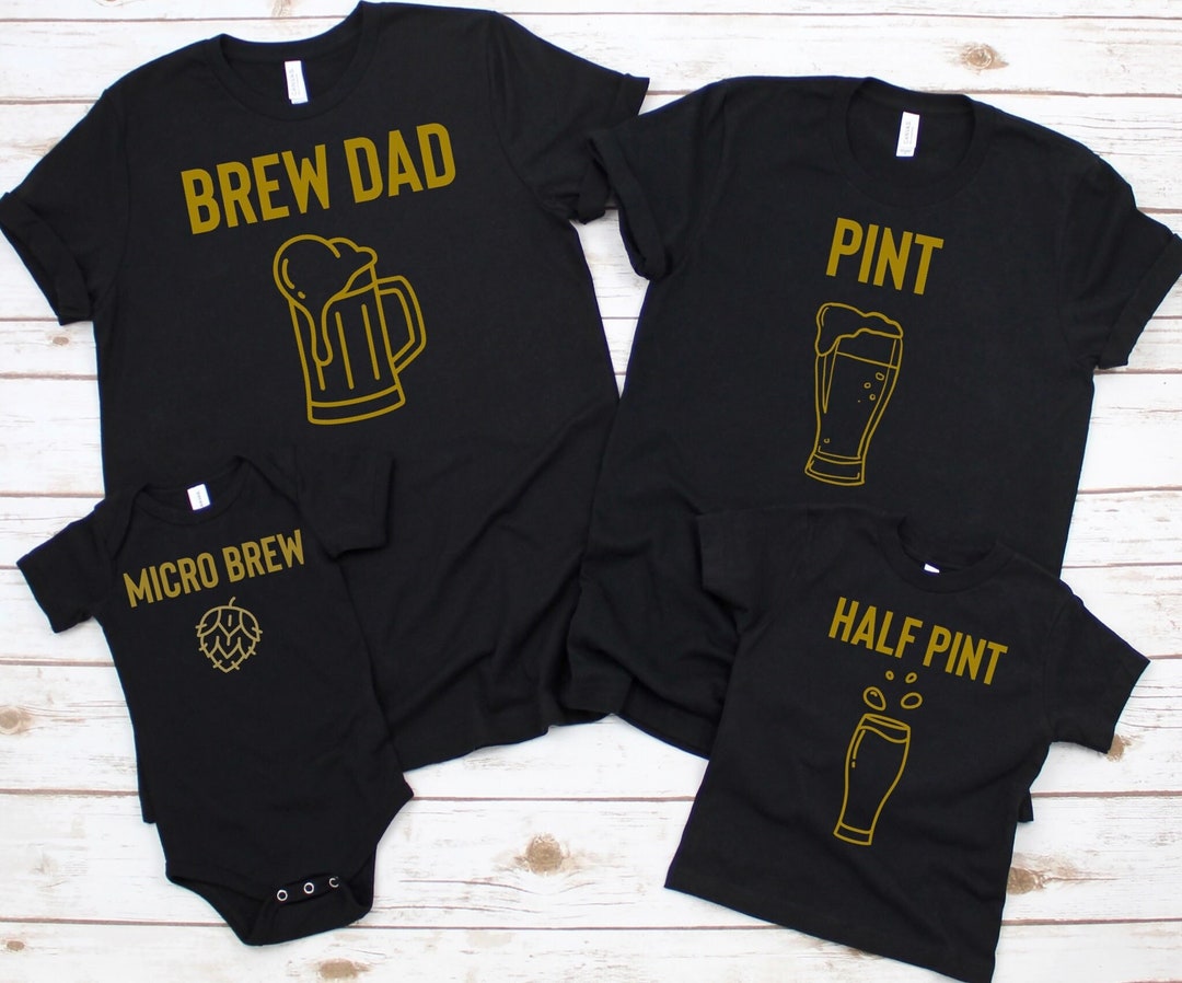 Funny Family Matching Beer T-shirts and Infant Bodysuit Dad Mom ...