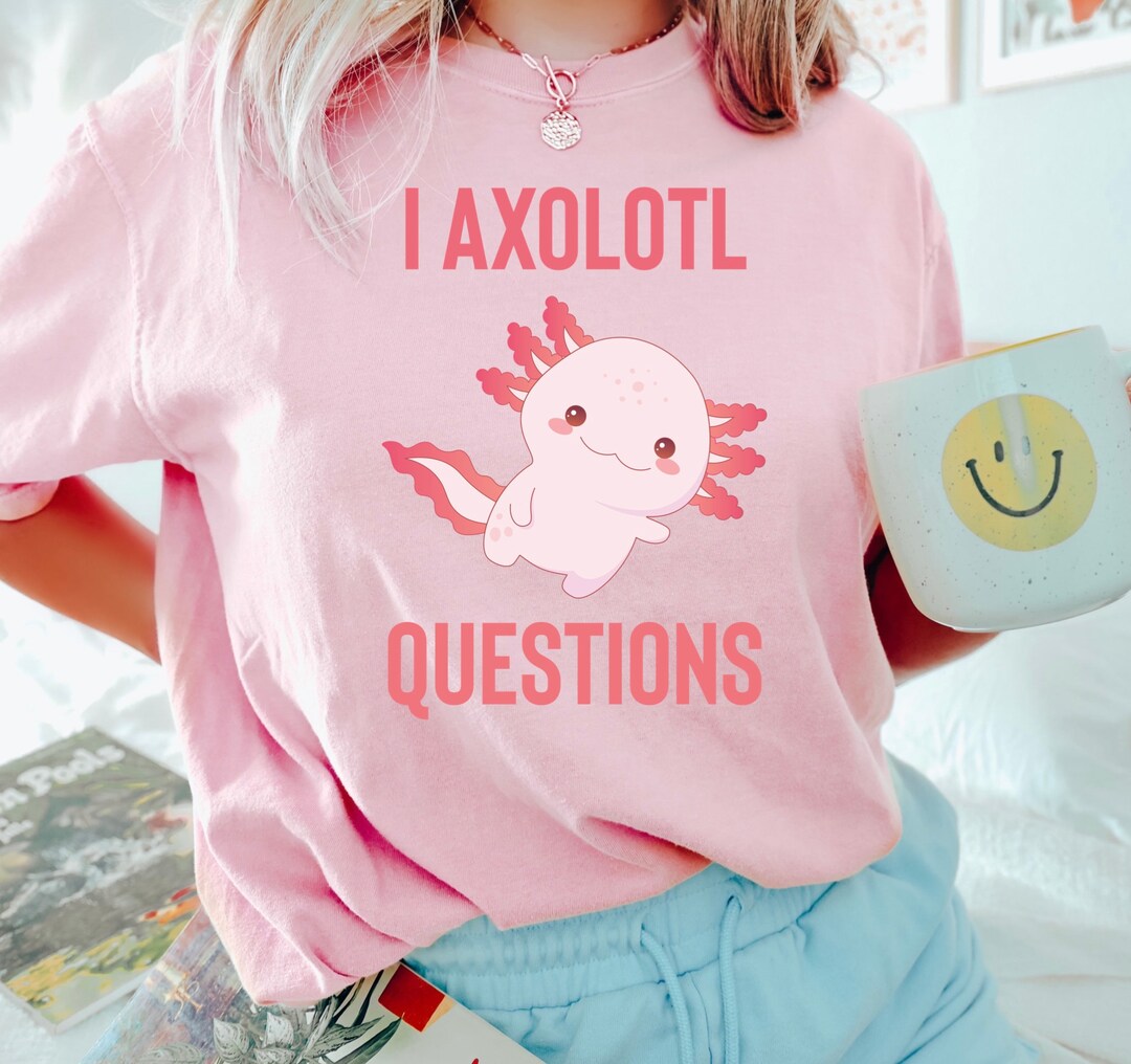 Cute Axolotl T-shirt, Axolotl Graphic Tees, Kids Axolotl Shirts, Funny ...