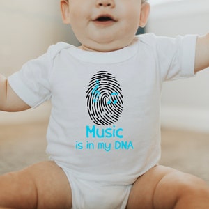 Music is in My DNA Baby Bodysuit, Cute Musician Bodysuit, Music Lover ...