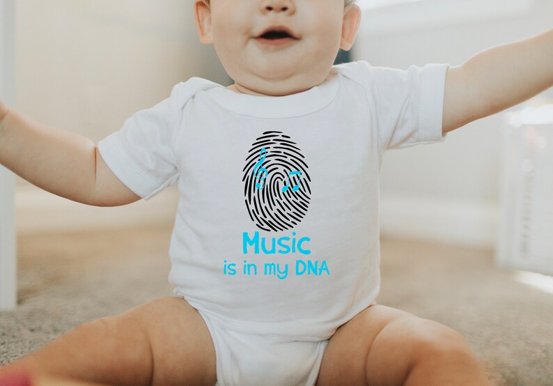 Music is in My DNA Baby Bodysuit, Cute Musician Bodysuit, Music Lover ...