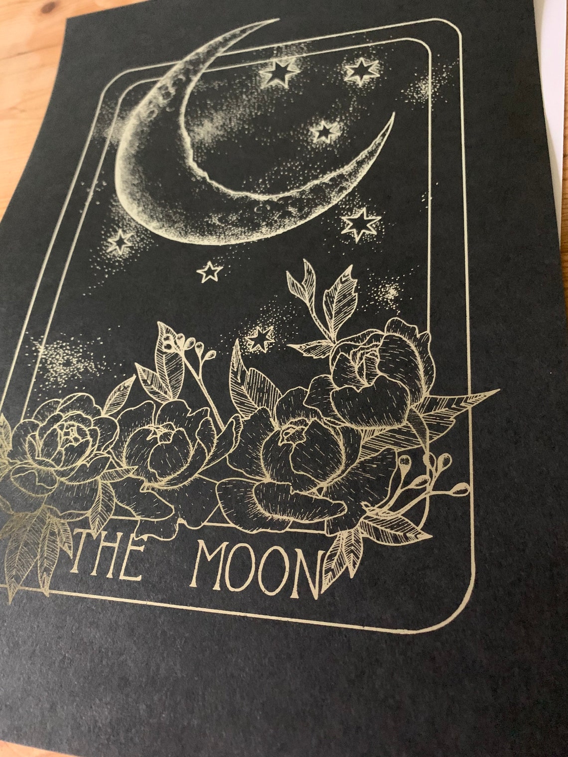 Tarot Card Illustration The Moon Art Print A4/A5 | Etsy