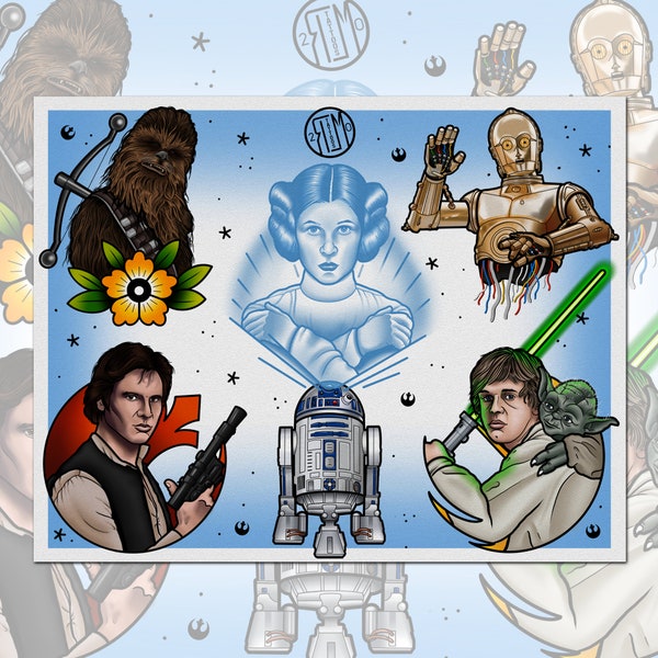 Tattoo Flash Star War - Etsy
