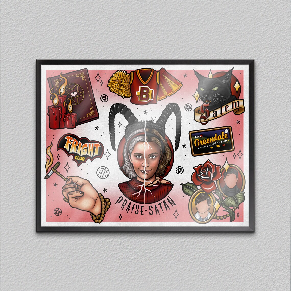 Print 11x14 sabrina Tattoo Flash | Etsy