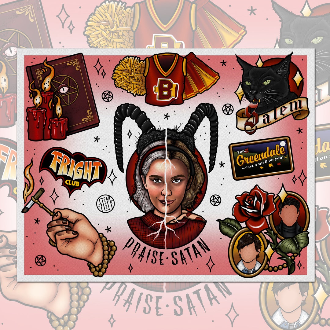 Print 11x14 "sabrina" Tattoo Flash - Etsy