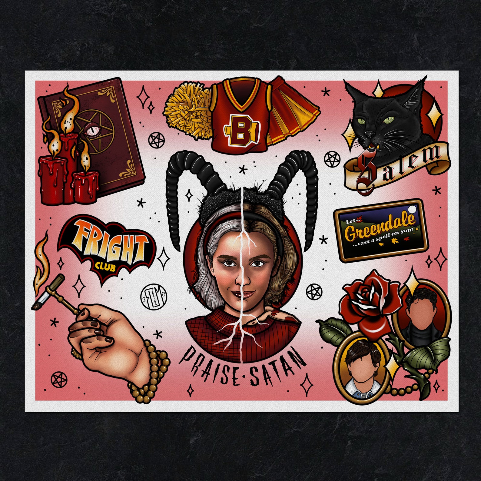 Print 11x14 sabrina Tattoo Flash | Etsy