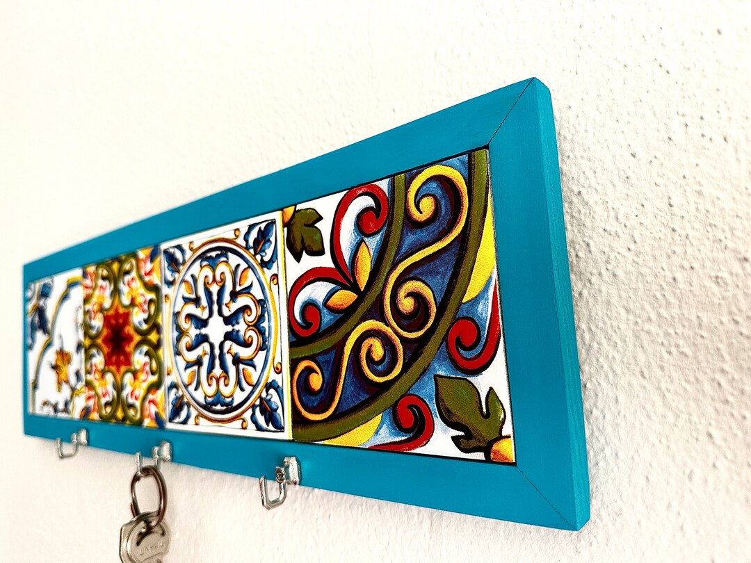 Talavera Key Holders Key Holder for Wall Turquoise Rustic - Etsy