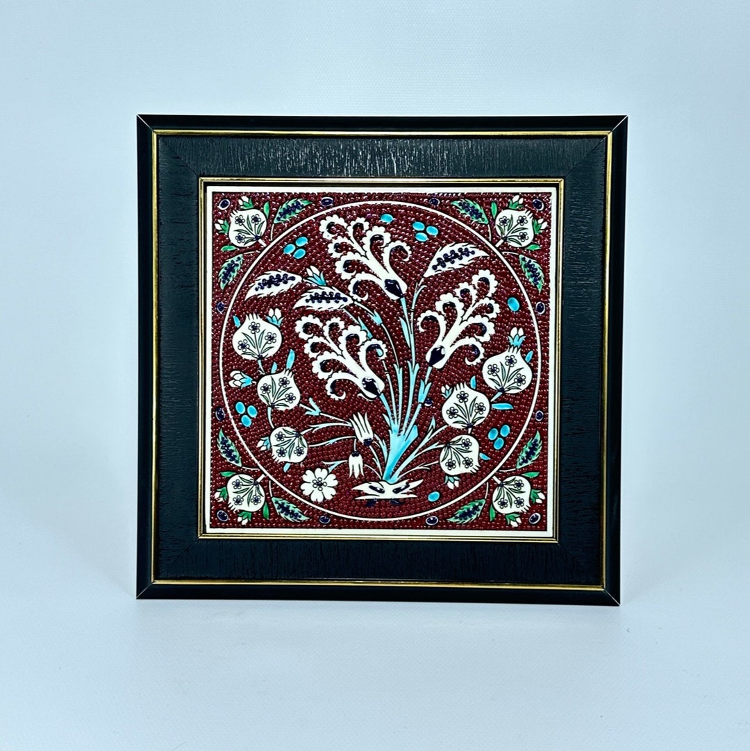 Black Framed Ceramic Tile, Home Decor, Wall Art Decor, Hand Made Gift ...