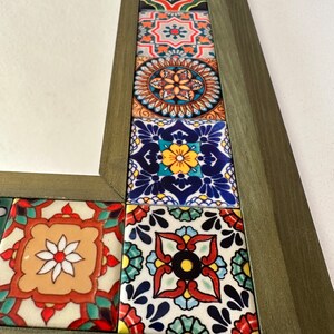 Mexican Tile Framed Mirror, Rustic Tile Mirror, Home Decor, Bathroom ...