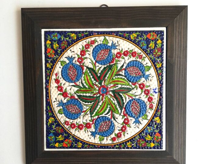 4x Turkish Ceramic Tile, Set of 4, Bathroom Tiles, Hamam Tile, Kitchen ...