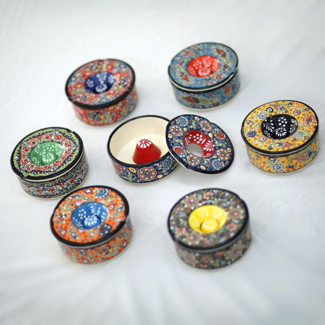 Handmade Ceramic Ashtray, Ceramic Ashtray With Lid, Ceramic Ashtray ...