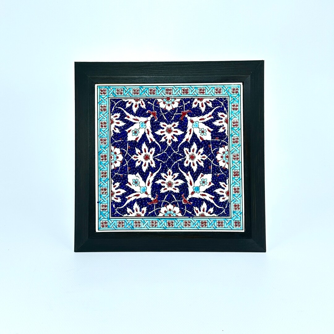 Blue Turkish Ceramic Tile, Home Decor, Wall Art Tile Form Turkey, Hand ...