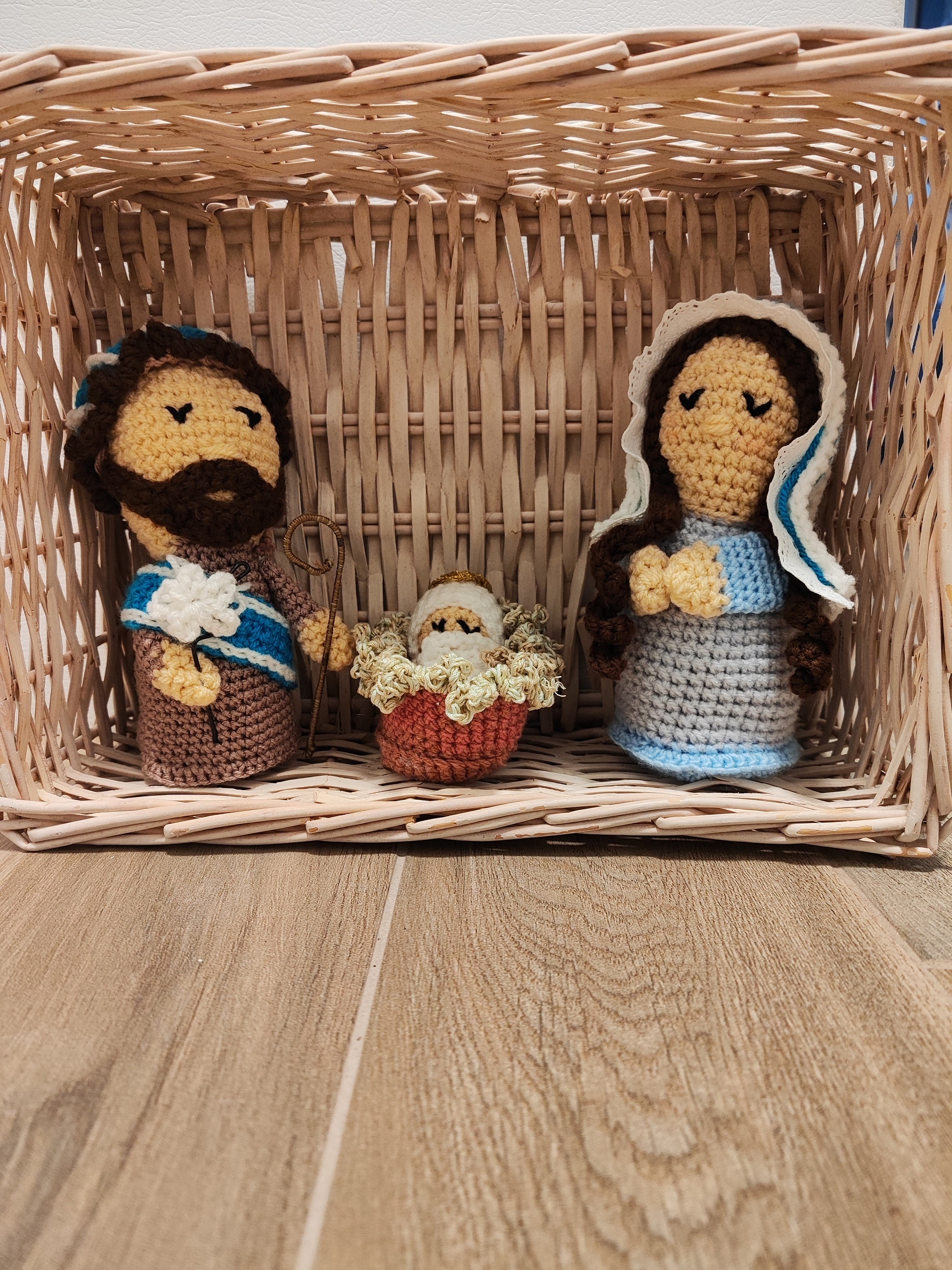 Handmade Crochet Nativity Scene, Crochet Doll of the Holy Family ...