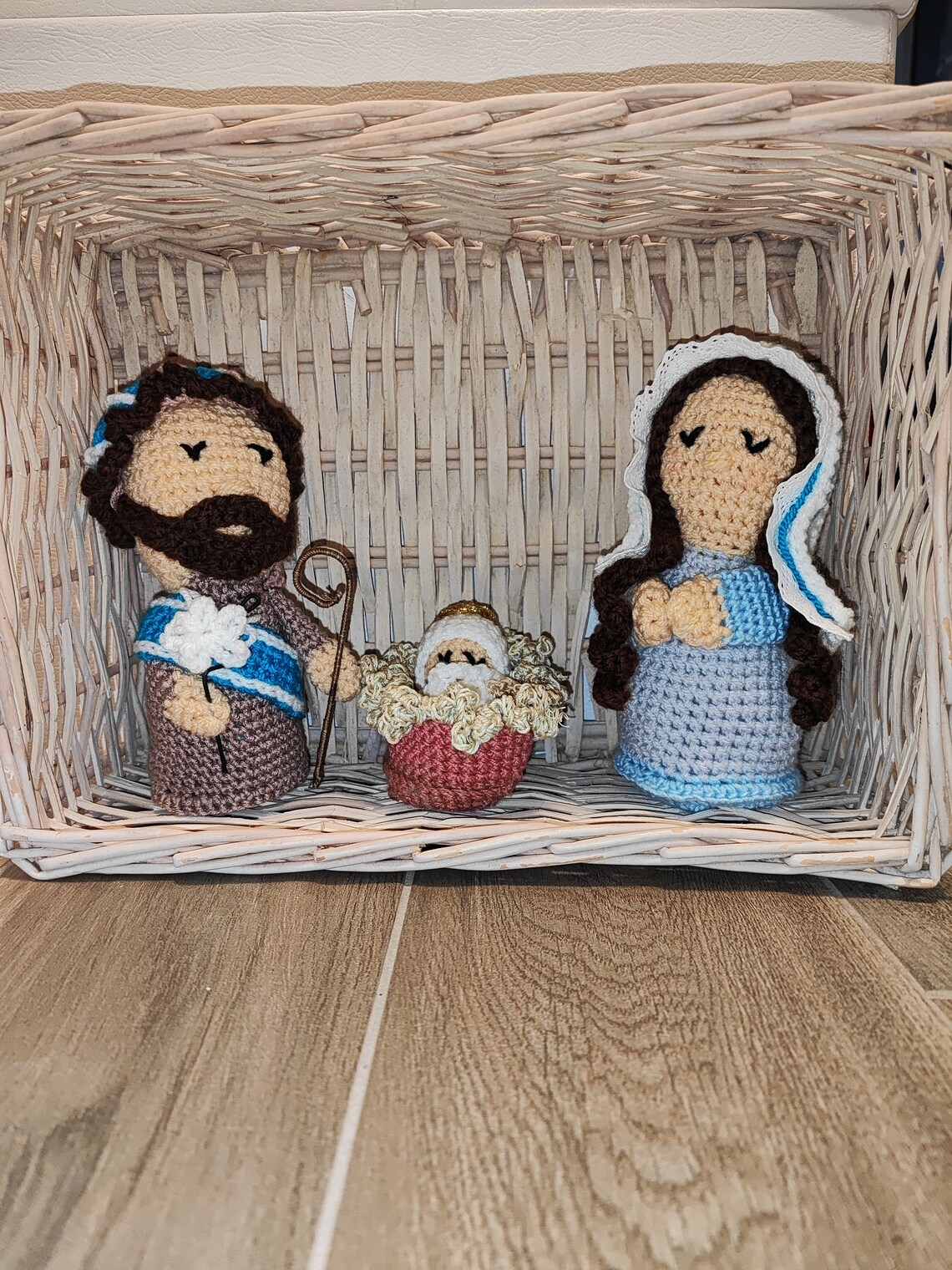 Handmade Crochet Nativity Scene, Crochet Doll of the Holy Family ...