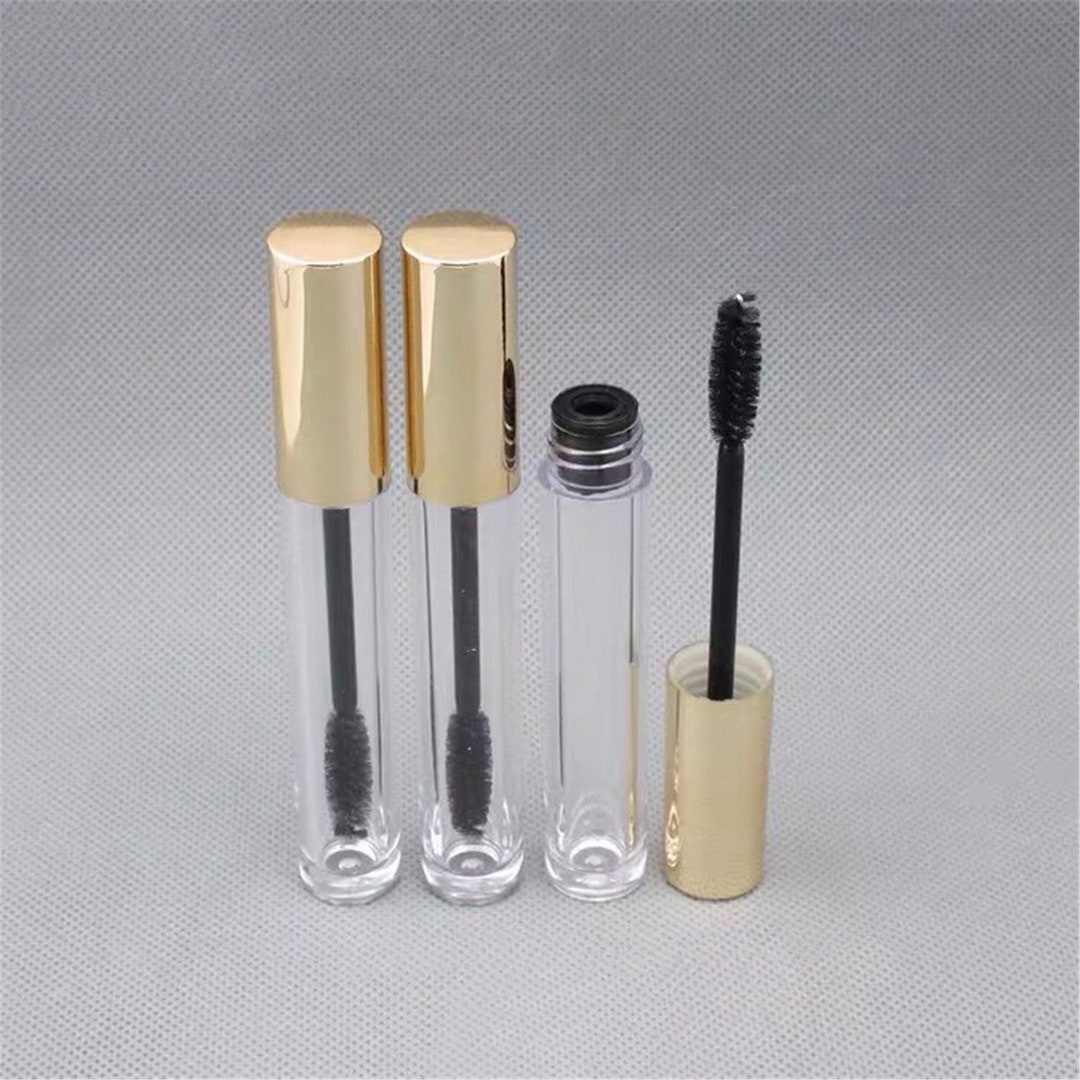 6ml Round Empty Mascara Tube Eyebrow Cream Bottle Gold and Silver Lid ...