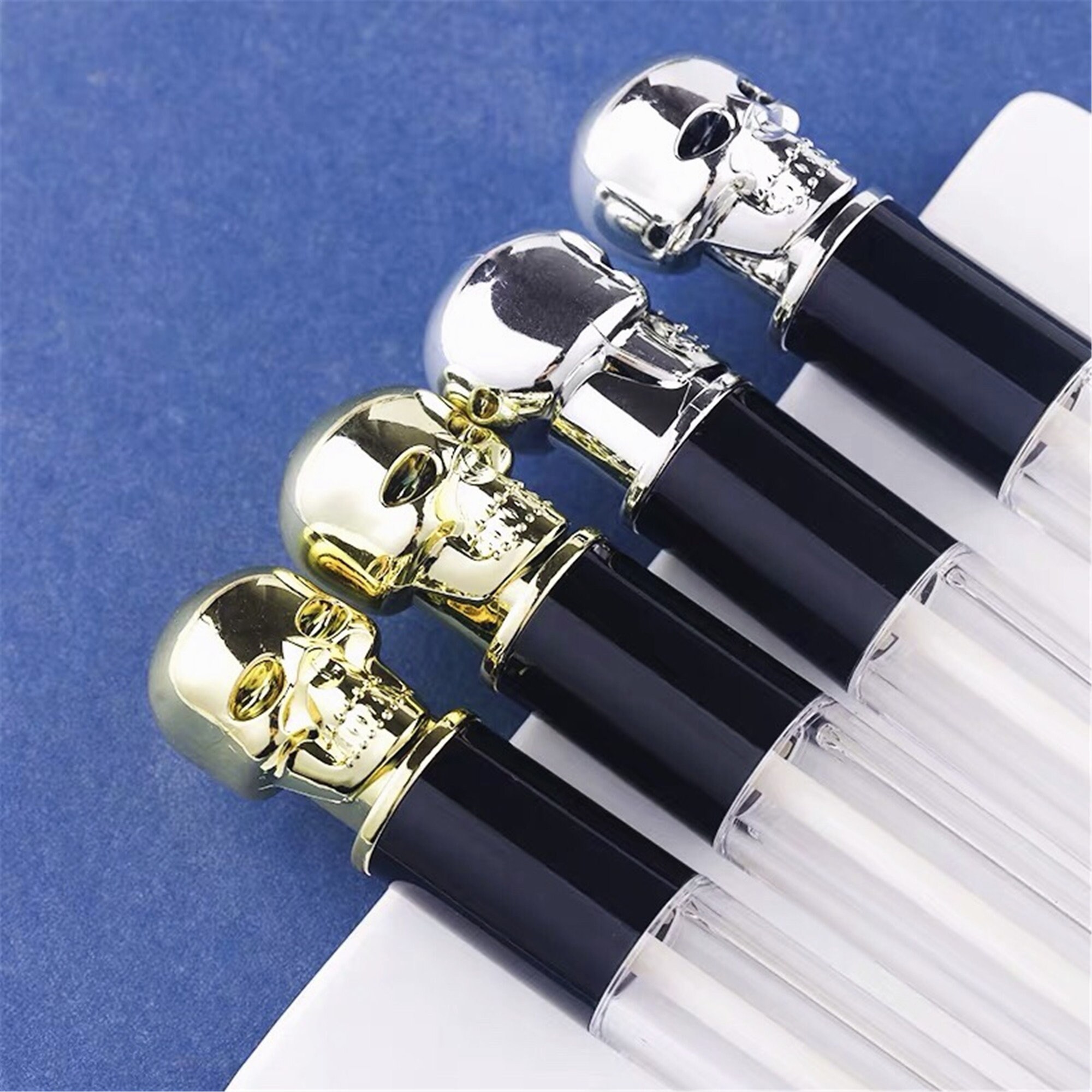 5ML Black Gold and Silver Cap Skull Lip Gloss Tube Empty Tube | Etsy