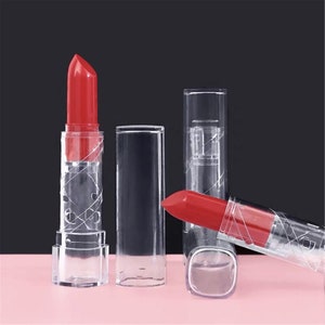 Round Square Transparent Empty Lipstick Tube Lip Balm Tube Lipstick ...