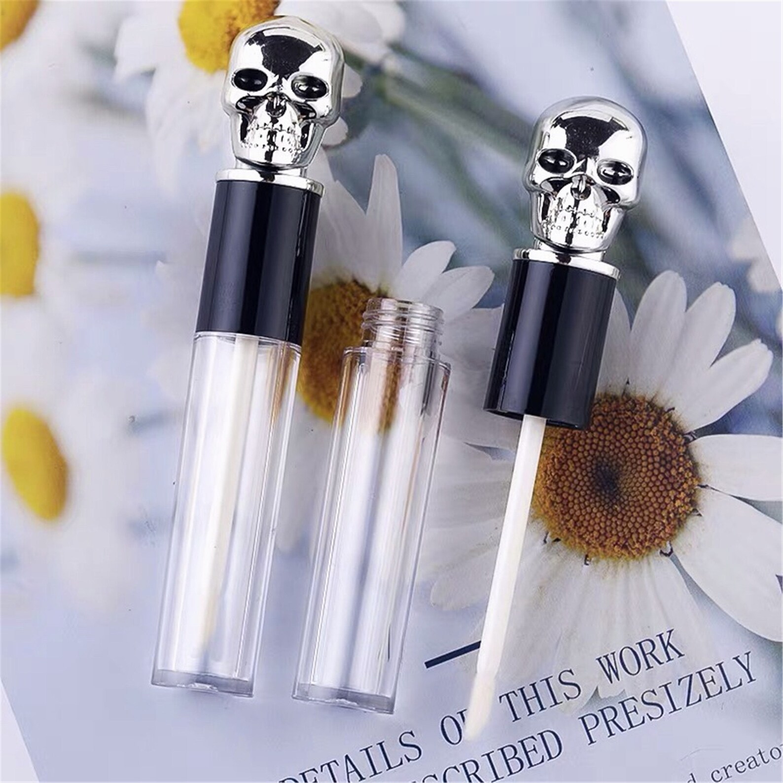 5ML Black Gold and Silver Cap Skull Lip Gloss Tube Empty Tube | Etsy