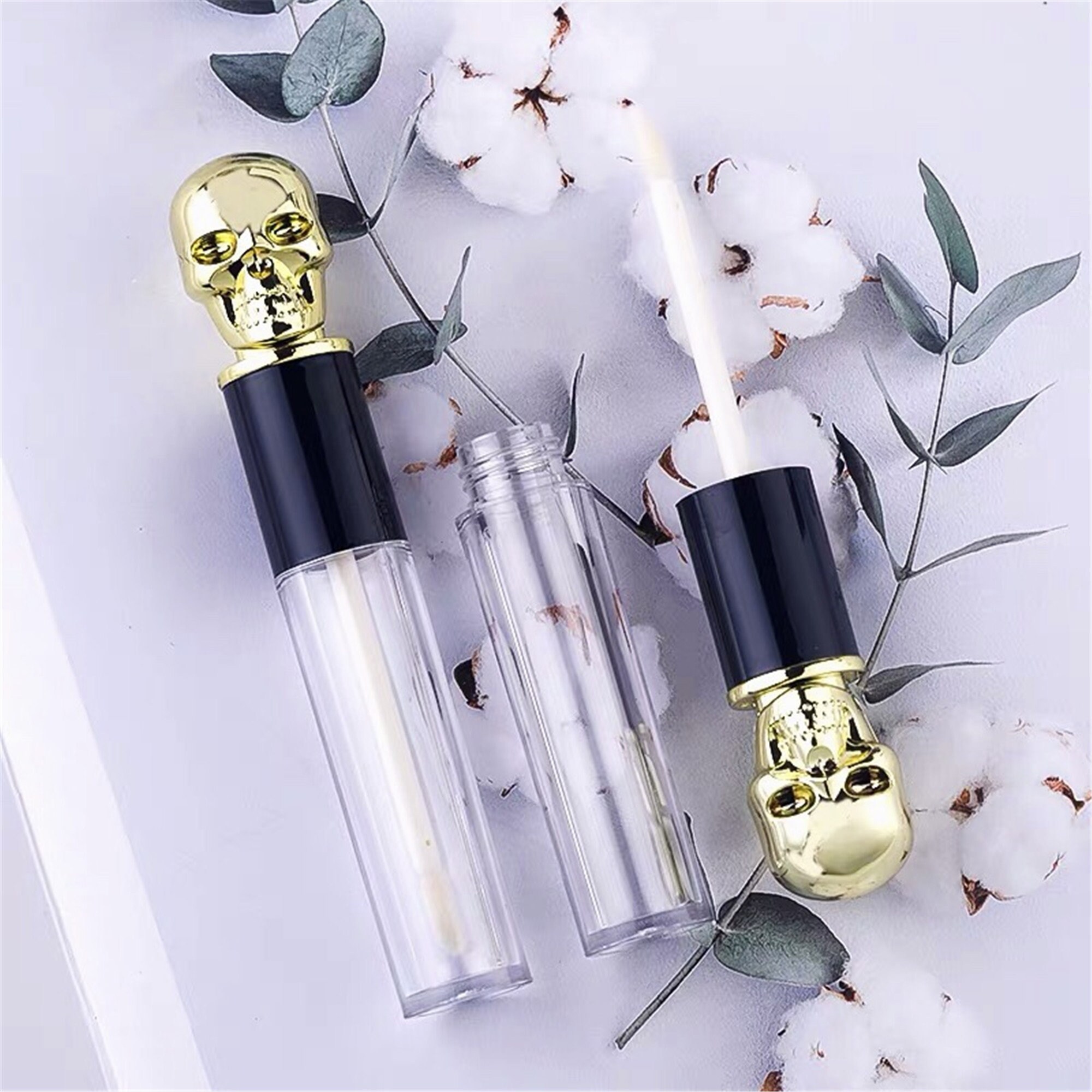 5ML Black Gold and Silver Cap Skull Lip Gloss Tube Empty Tube | Etsy