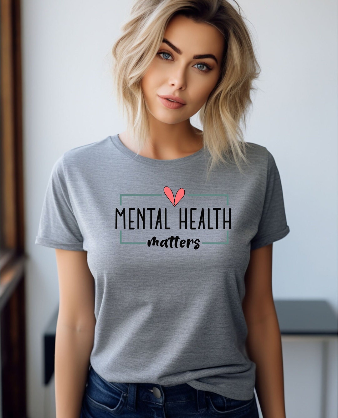 Mental Health Matters Tee, Positive Vibes T-shirt, Cartoon Art, Self-care Fashion, Motivational ...
