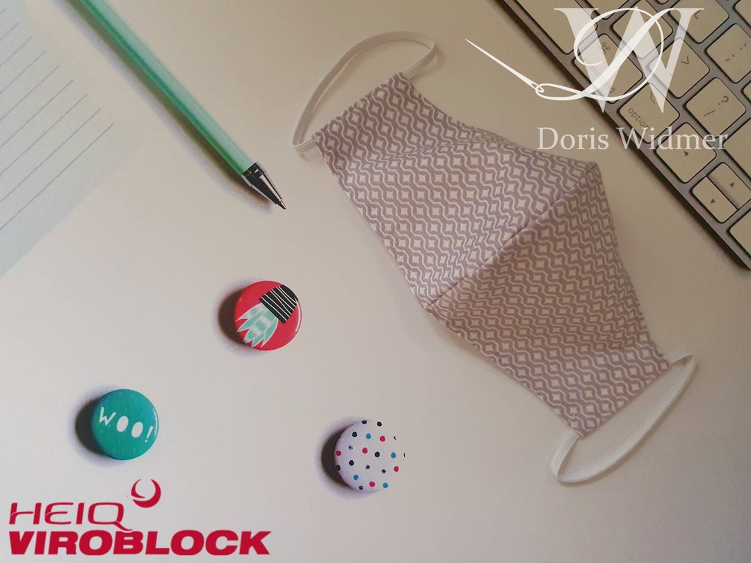 Mask With Heiq Viroblock® Inner Fabric Washable Handmade in - Etsy