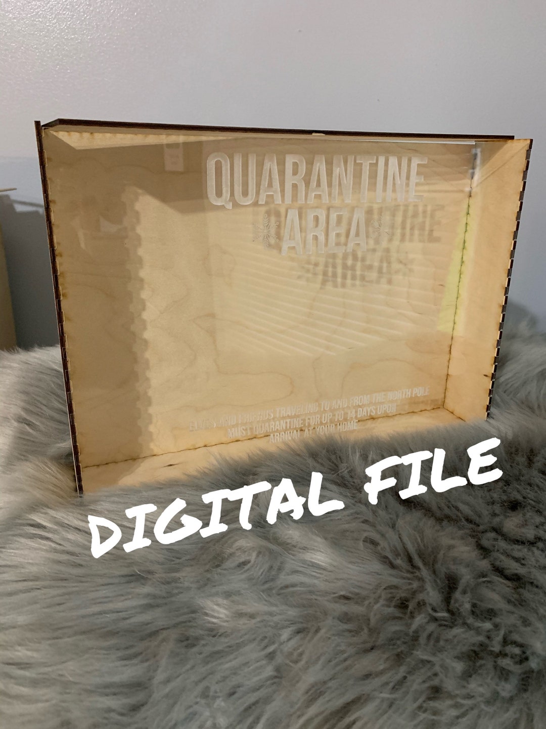 Large Christmas Elf Quarantine Box 1/8 and 1/4 Material DIGITAL FILE - Etsy