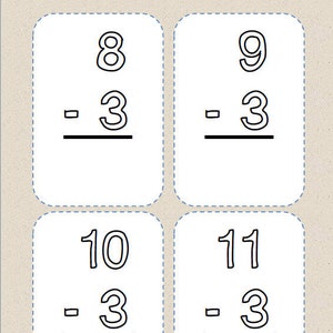 Subtraction Flash Cards - Elementary Math - Distance Learning - Etsy