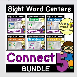 Connect 5 Sight Words Game - BUNDLE - Etsy