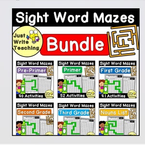 Sight Word Mazes - Centers Bundle - Etsy