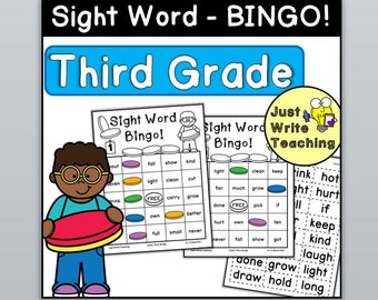 K-3, Third Grade Sight Words Bingo, Flash Cards, Printables, 20 Pages ...