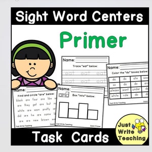 Dolch Primer Sight Word Task Cards - Etsy