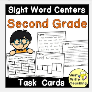Dolch Second Grade Sight Word Task Cards - Etsy
