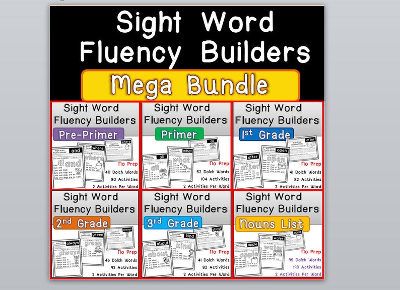 Sight Word Fluency Builders MEGA BUNDLE - Etsy