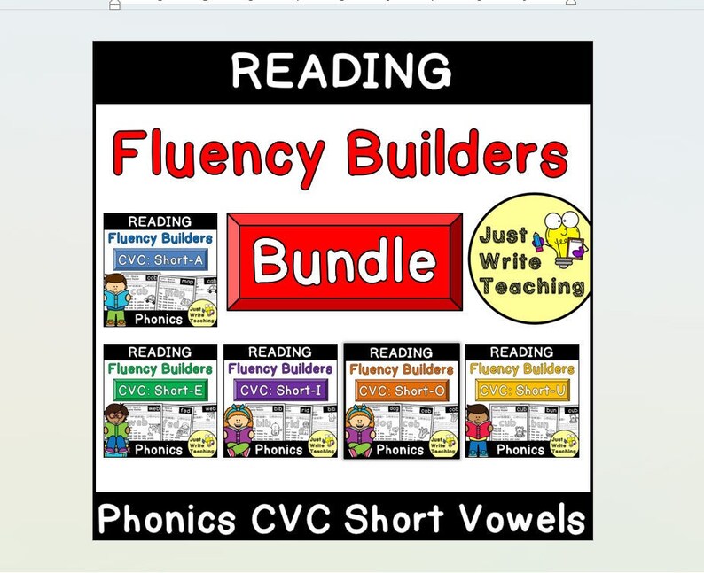 Reading Fluency Builders - CVC Short Vowels - Etsy