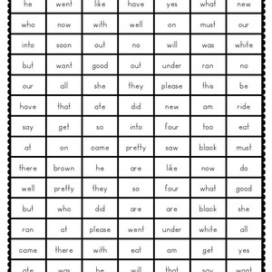 Connect 5 Primer Sight Words Game - Etsy