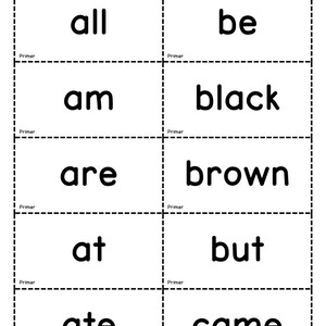 Connect 5 Primer Sight Words Game - Etsy