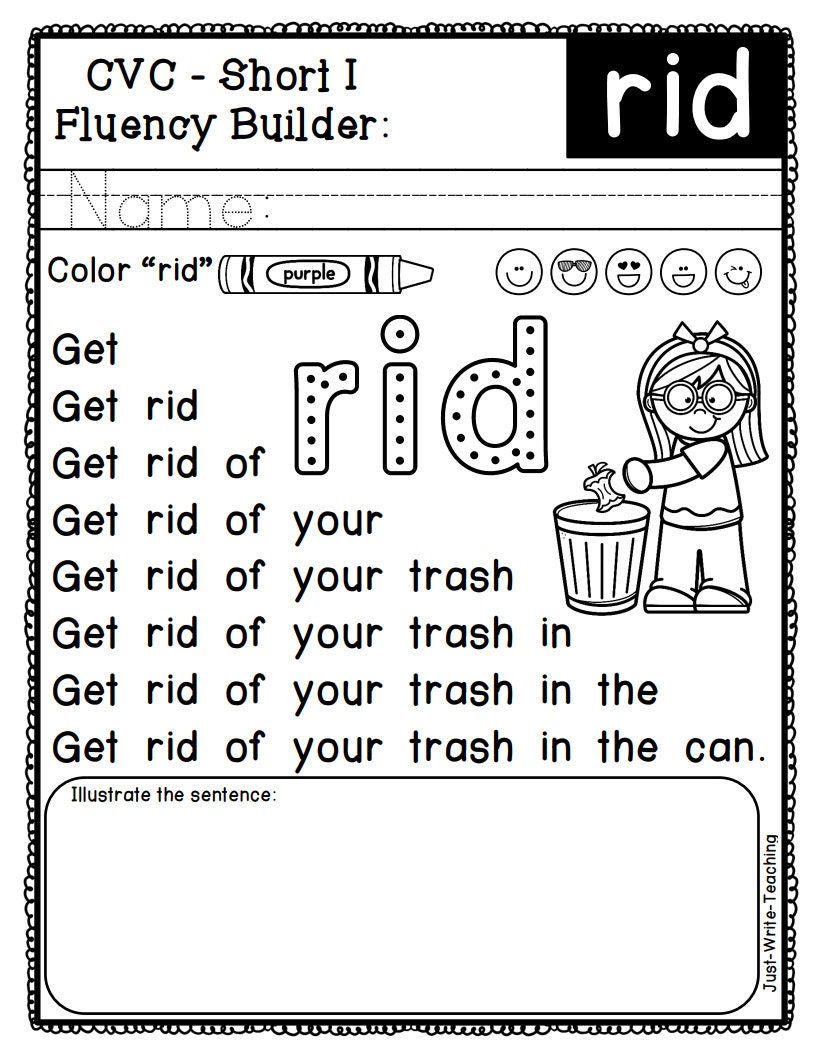 Reading Fluency Builders - CVC Short I - Etsy
