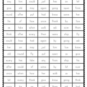 Connect 5 Sight Words Game - BUNDLE - Etsy