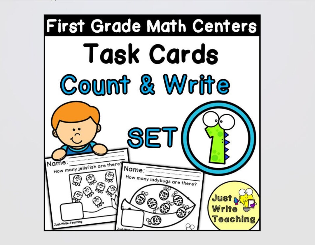Count and Write Task Cards - First Grade Math Centers - Etsy