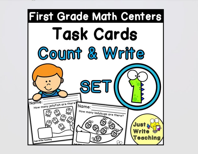 Count and Write Task Cards - First Grade Math Centers - Etsy