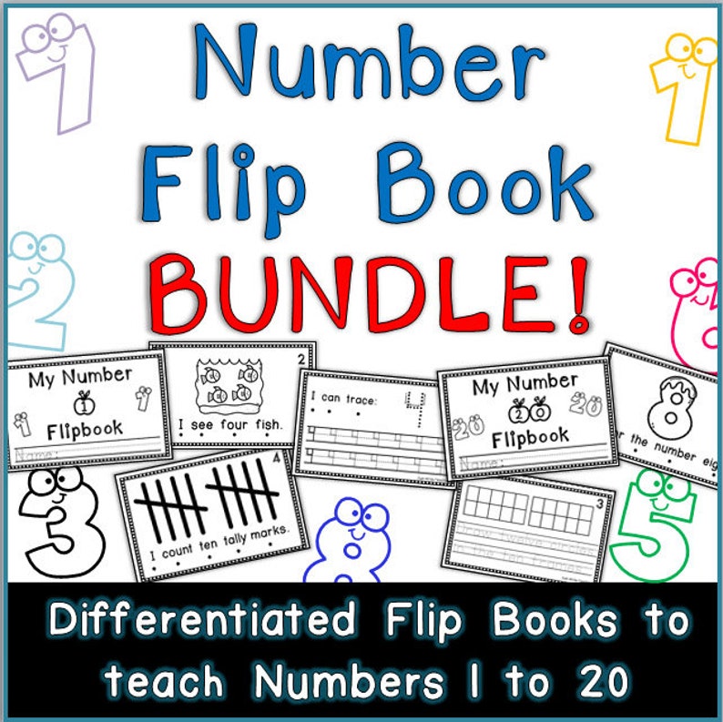 Differentiated Number Flip Books flipbooks 1 to 20 - Etsy