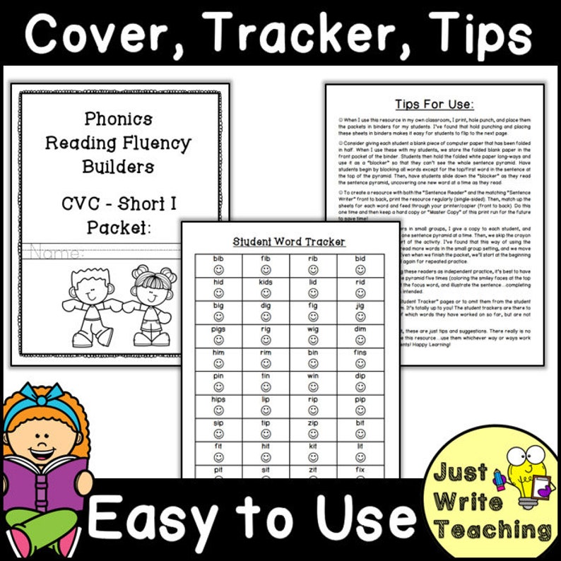 Reading Fluency Builders - CVC Short I - Etsy