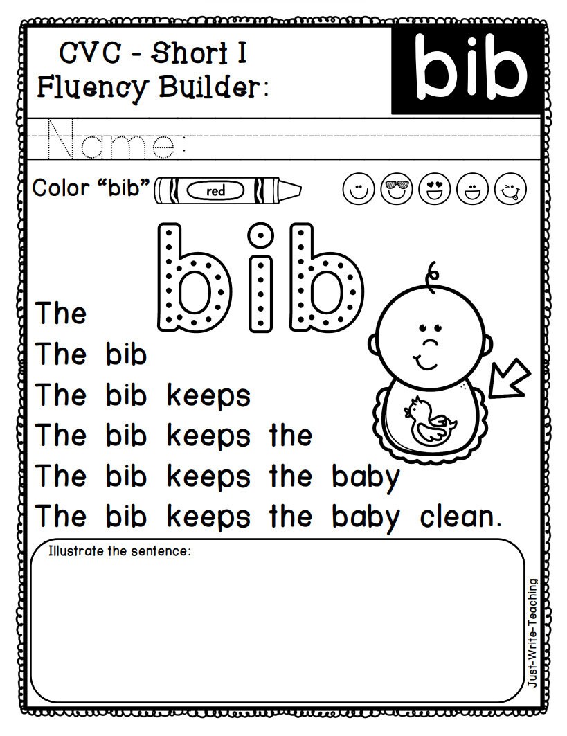 Reading Fluency Builders - CVC Short I - Etsy