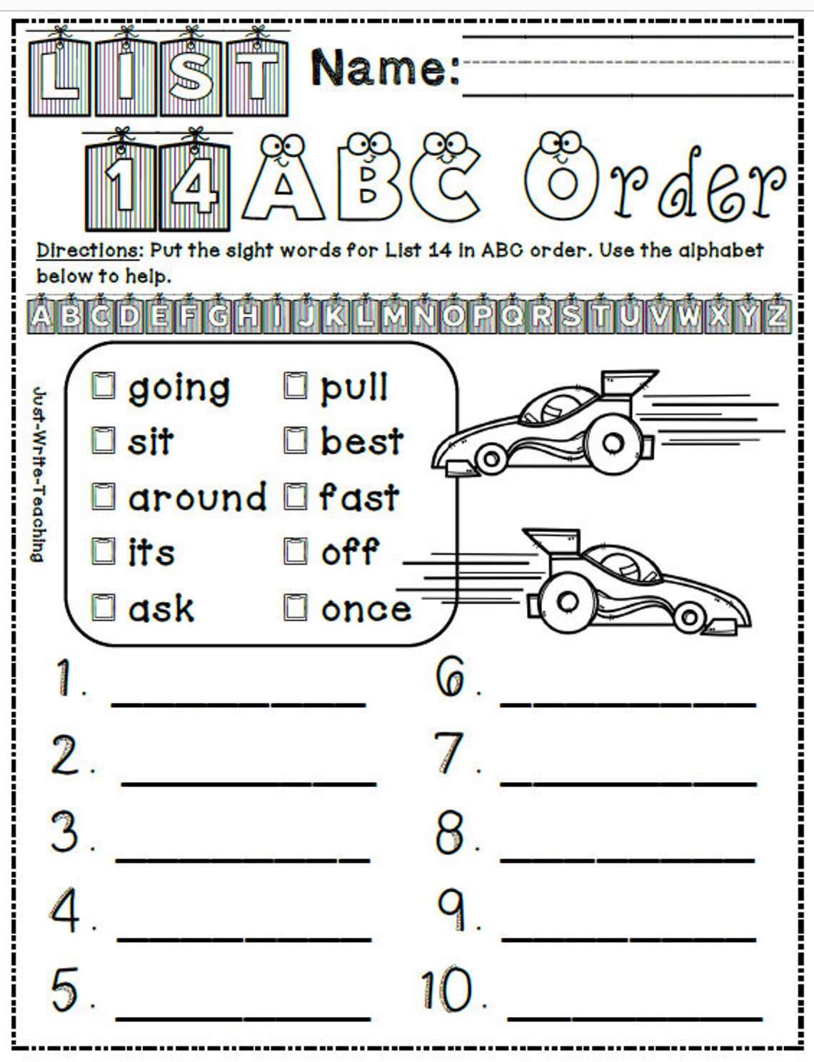 Sight Word ABC Order Activity Pack - 32 Activities! - Etsy