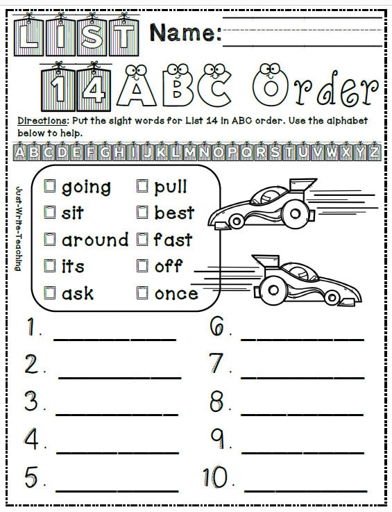 Sight Word ABC Order Activity Pack - 32 Activities! - Etsy