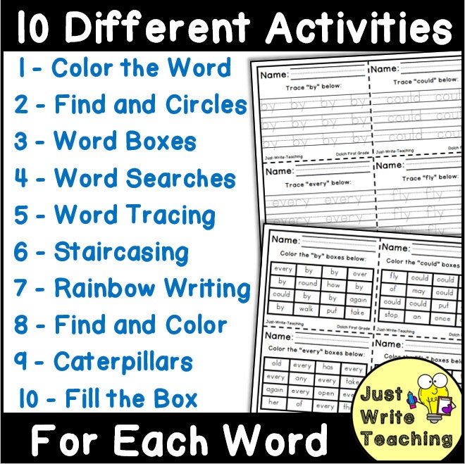Dolch Sight Word Centers - Task Cards BUNDLE - Etsy