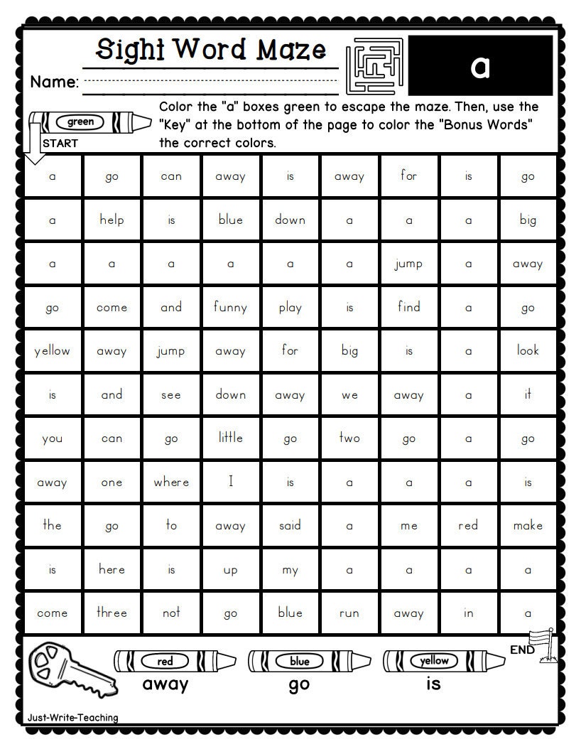 Sight Word Mazes Centers Bundle - Etsy