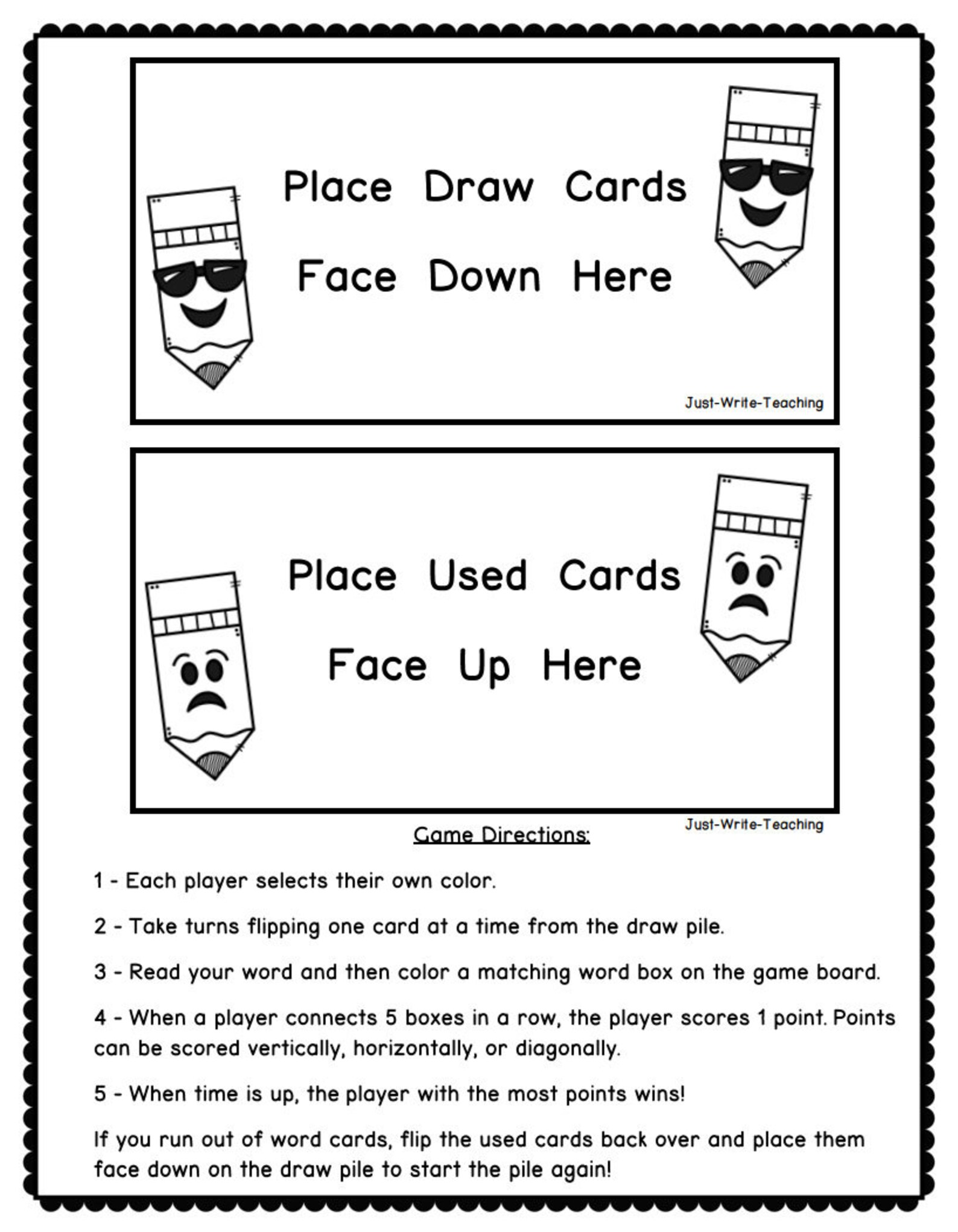 Connect 5 Sight Words Game - BUNDLE - Etsy